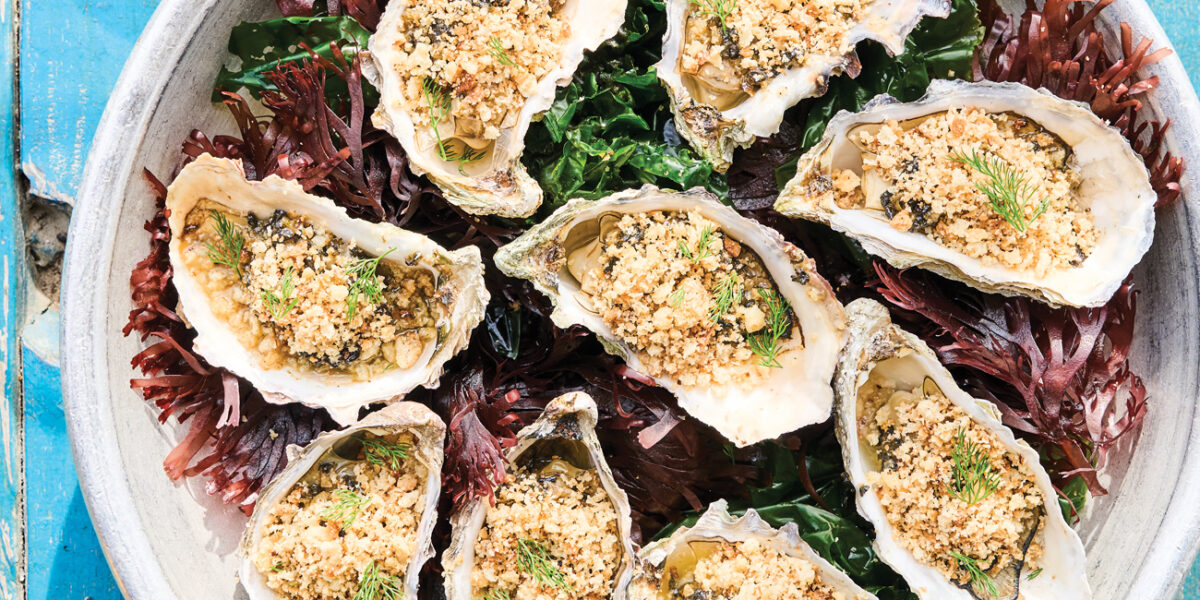 Baked Oysters with Seaweed & Wild Mushroom Beurre Blanc and Buttery ...