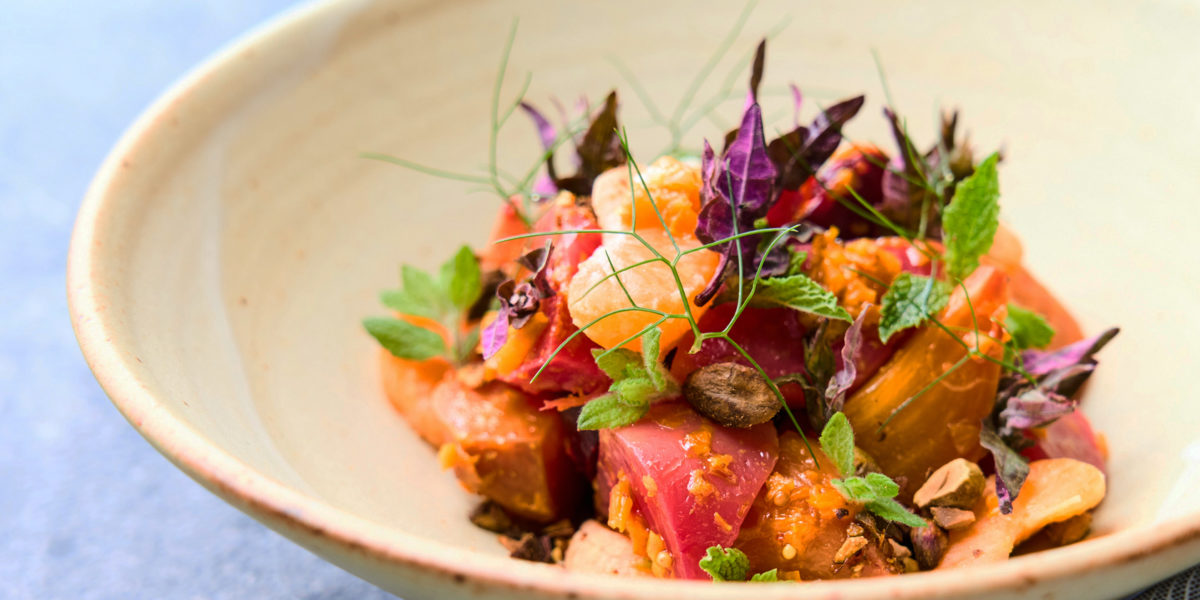 Beet Salad with Mandarin, Achar, Pistachios, and Mint Recipe - Sunset ...