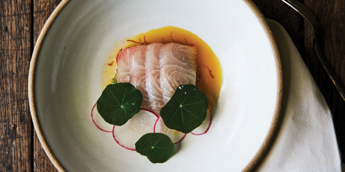 Dry-Aged Kampachi Crudo, Saffron Oil, Avocado, Radish & Nasturtium Recipe - Sunset Magazine