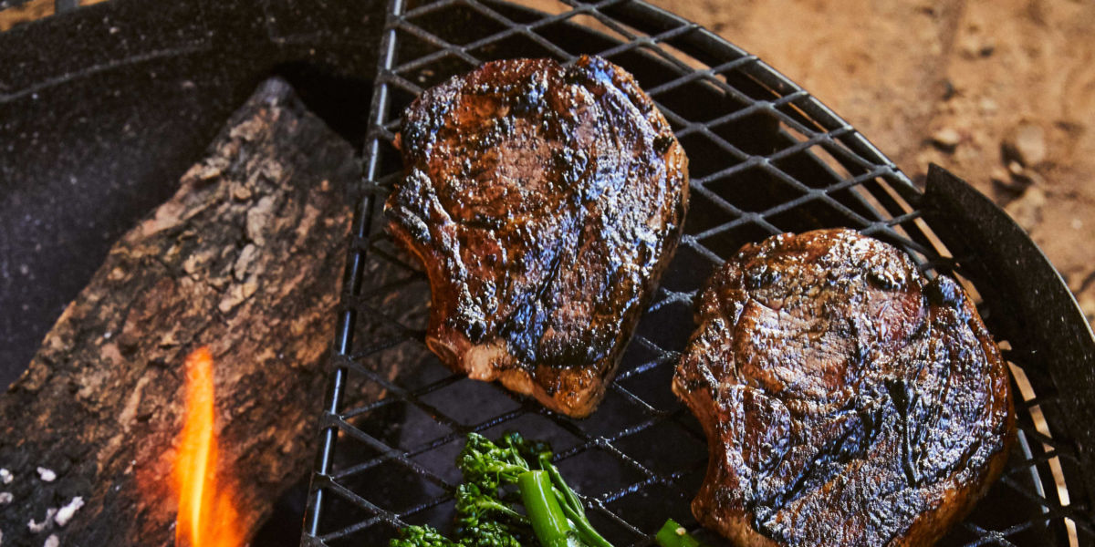 Grilled Berkshire Pork Chops with Thai Black Mustard Glaze Recipe ...