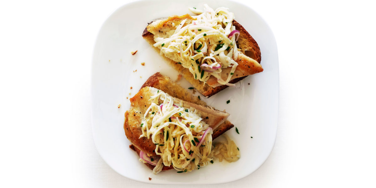Open-Face Chicken sandwiches with Celery Root Salad Recipe
